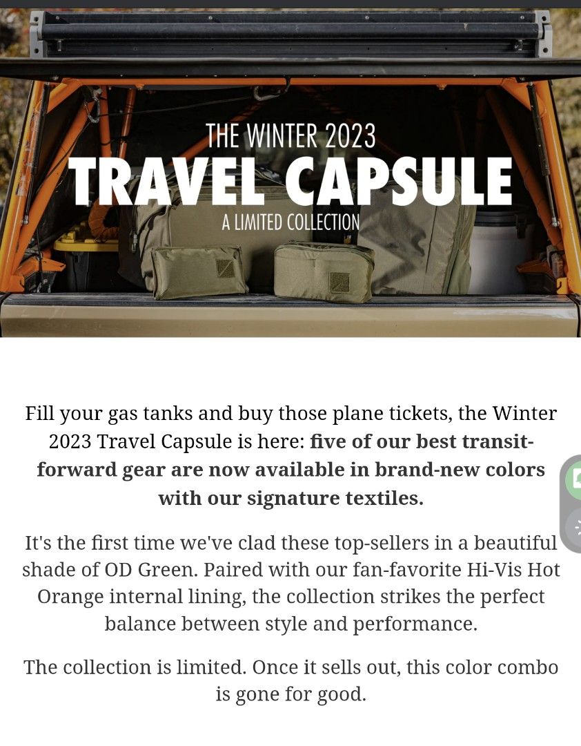 Evergoods CAP 1 OD Green, Men's Fashion, Bags, Belt bags, Clutches and ...