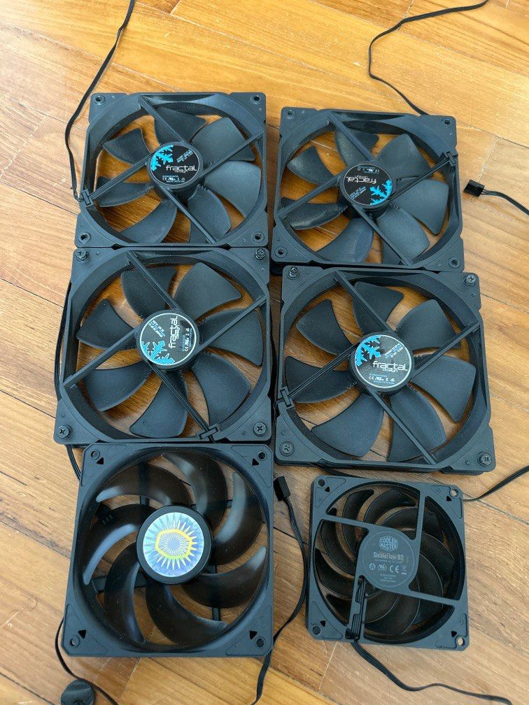 Factal Design 140mm case fans and cooler master fans, Computers & Tech ...