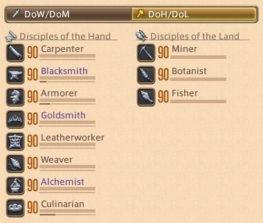 FFxiv All Crafter 1-90 + Quest + All Master Recipe + Indagator Gear (No ...