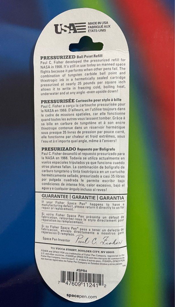 Fisher Space Pen Refill Black Medium No Leak NASA Approved parker ...