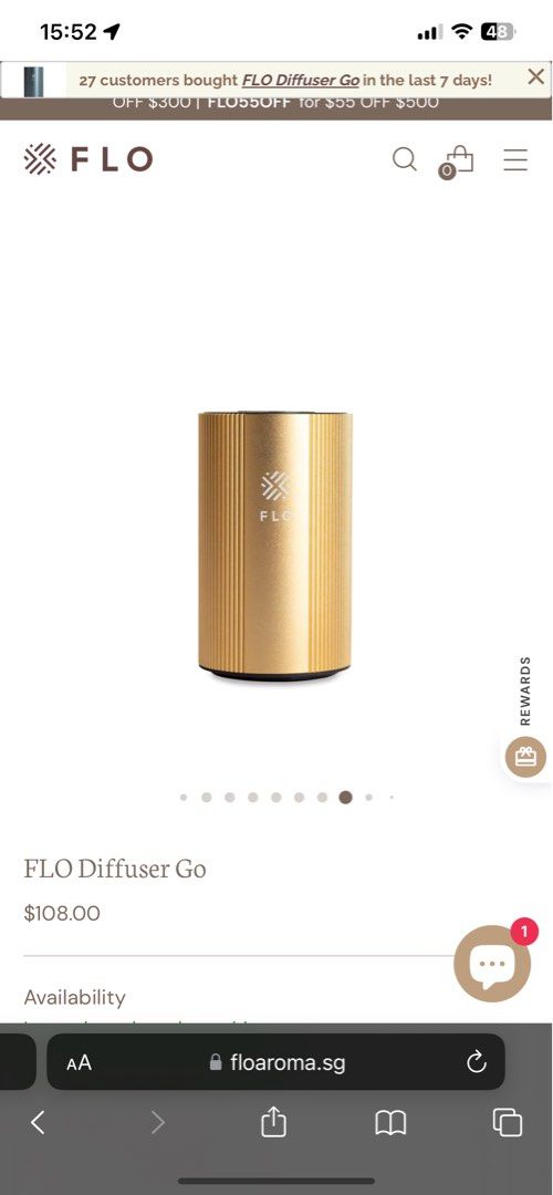FLO waterless diffuser go portable, Furniture & Home Living, Home Fragrance on Carousell