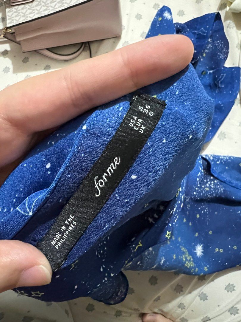 Forme Blue Starry Top, Women's Fashion, Tops, Blouses on Carousell