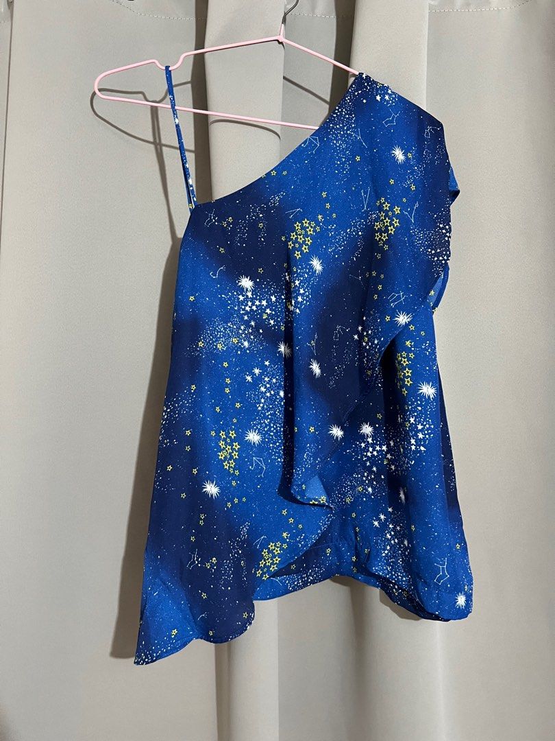 Forme Blue Starry Top, Women's Fashion, Tops, Blouses on Carousell