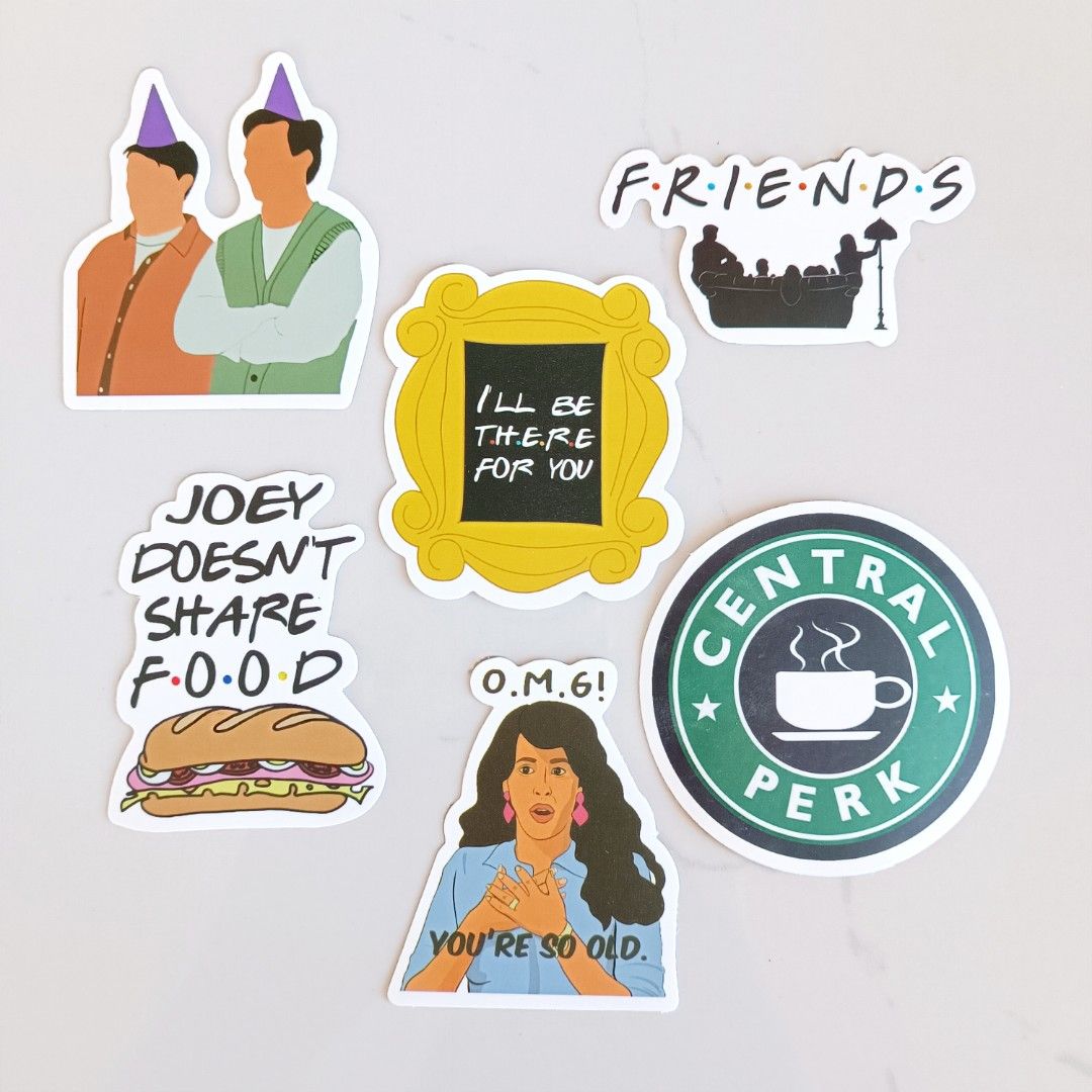 FRIENDS Waterproof Stickers (Sold per Set), Hobbies & Toys, Stationary ...
