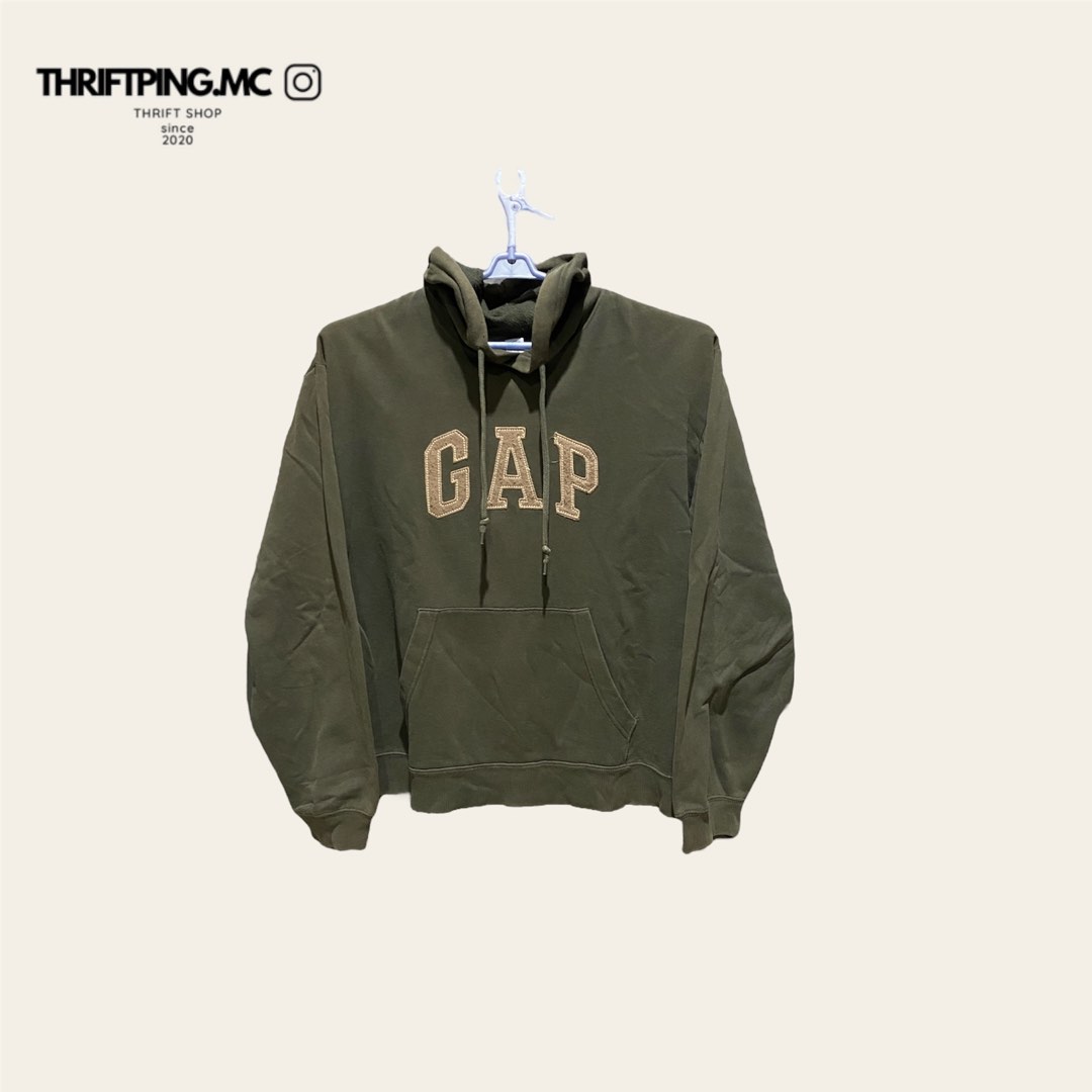 Gap Olive Green, Men's Fashion, Tops & Sets, Hoodies on Carousell