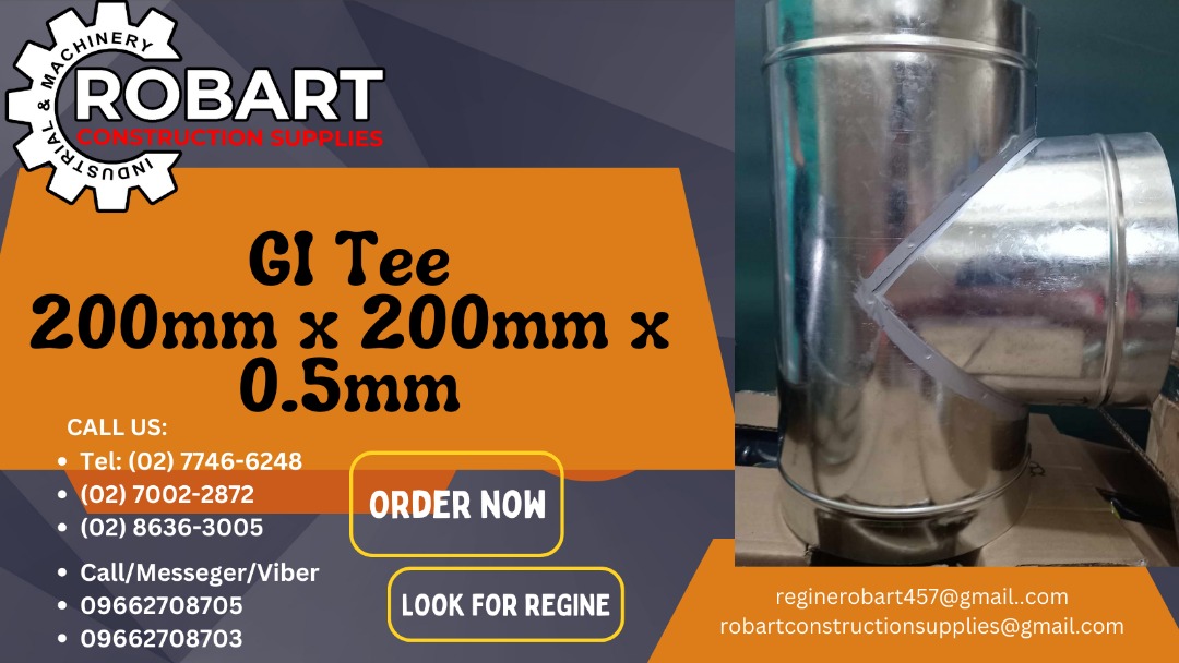 GI Tee 200mm x 200mm x 0.5mm, Commercial & Industrial, Construction ...