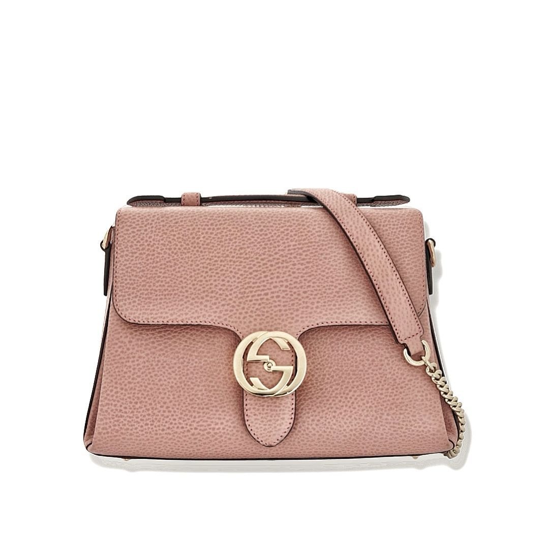 GUCCI Interlocking Top Handle Pink Light Gold Hardware (26x9x17) comes ...