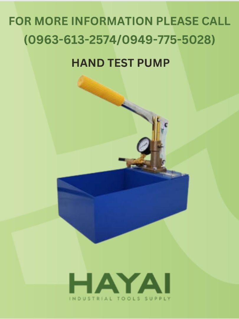 HAND TEST PUMP, Commercial & Industrial, Construction Tools & Equipment ...
