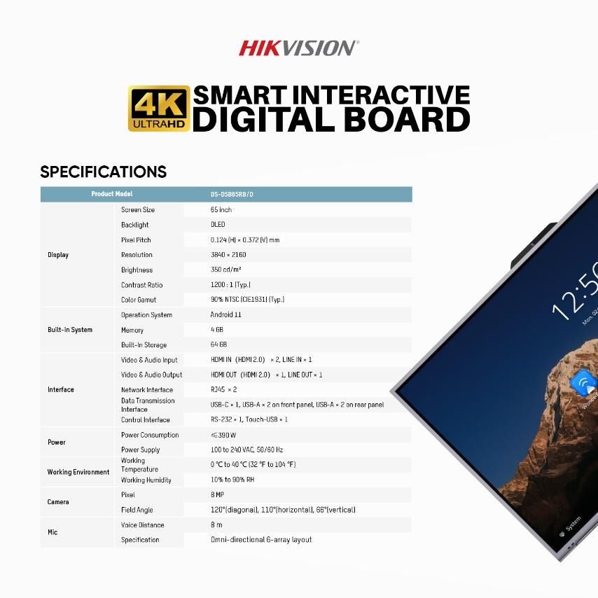 HIK VISION SMART INTERACTIVE DIGITAL BOARD, Computers & Tech, Office ...