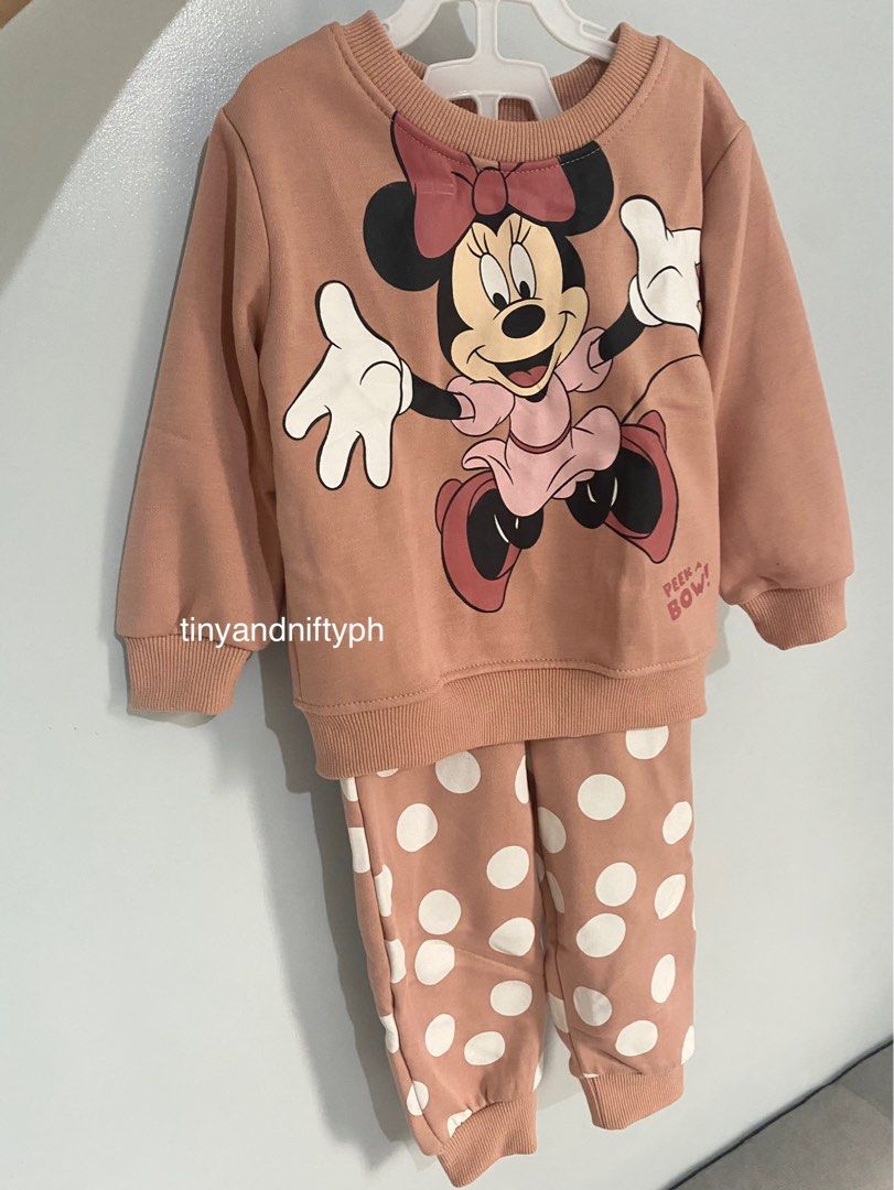 H&M x Minnie Mouse Tracksuit, Babies & Kids, Babies & Kids Fashion on ...