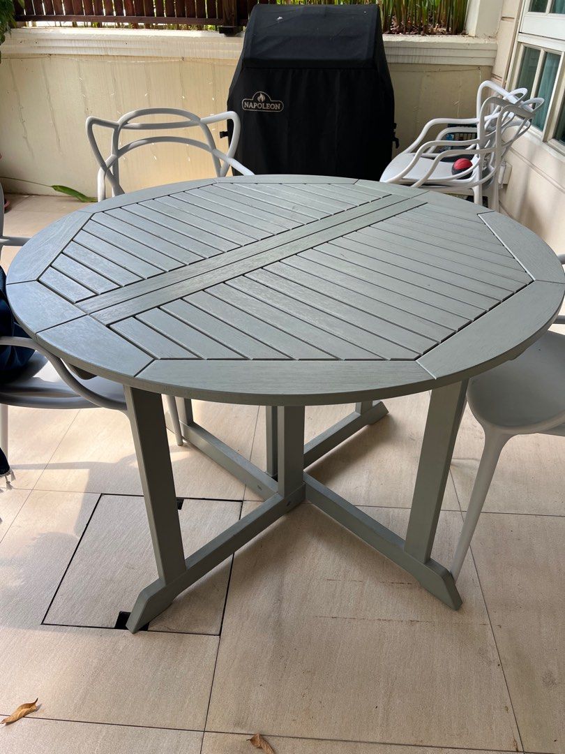 FURTHER REDUCED, must go! Wooden Ikea Bondholmen Round Outdoor Dining ...