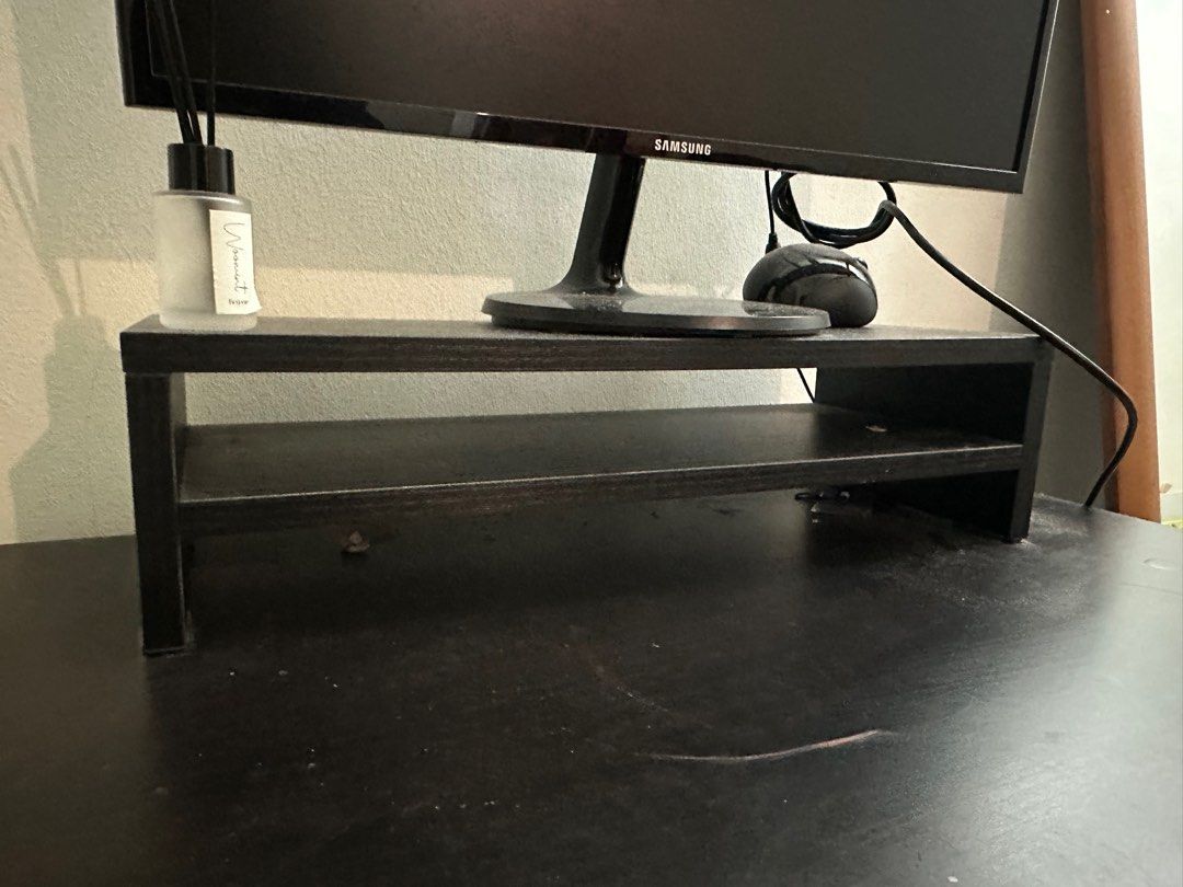 Ikea Study/ Work/ computer Desk with monitor riser, Furniture & Home ...