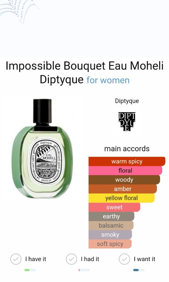 Impossible Bouquet Eau Moheli by DIPTYQUE Original Tester Eropa (NEW ...