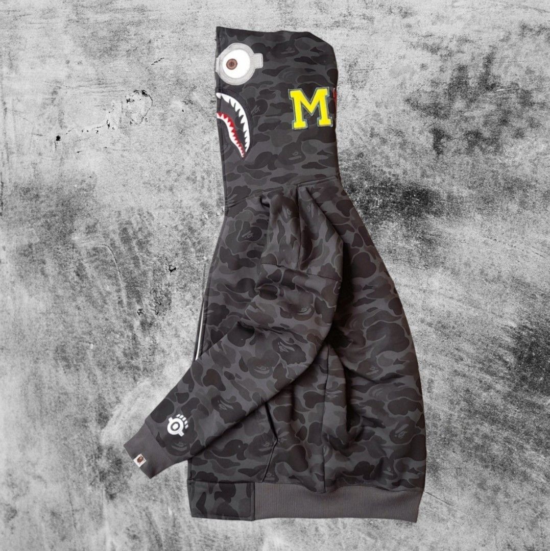 Jaket Full Zip Minions X Bape A Bathing Ape Camo Abu, Fesyen Pria ...