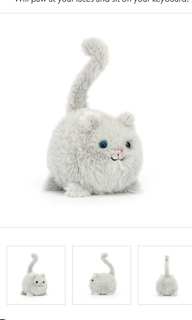 [Ready Stock] Jellycat Kitten Caboodle Grey, Hobbies & Toys, Toys ...