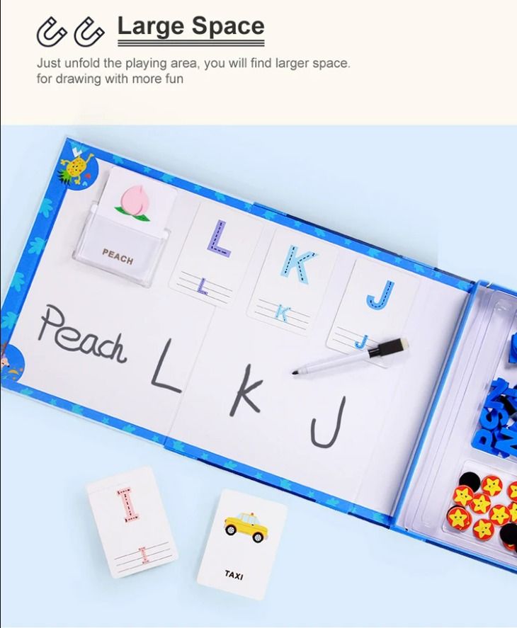 [JJ26] Learning Words Educational Toys Magnetic Alphabet Puzzle Board ...