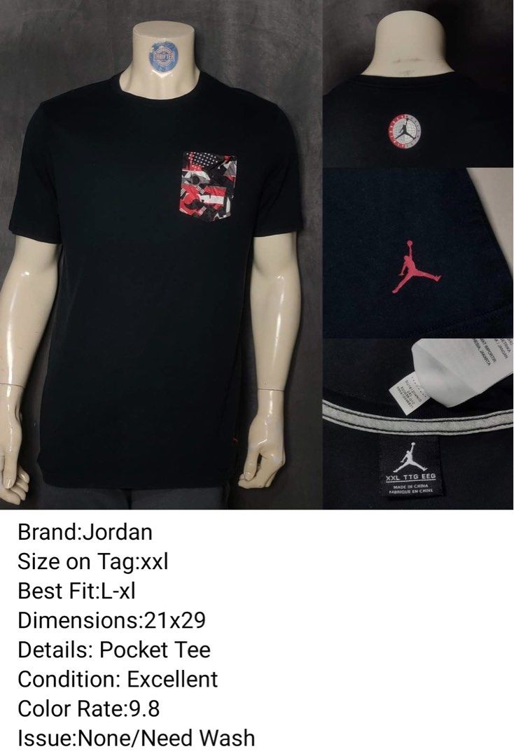 Jordan Pocket Tee, Men's Fashion, Tops & Sets, Tshirts & Polo Shirts on ...