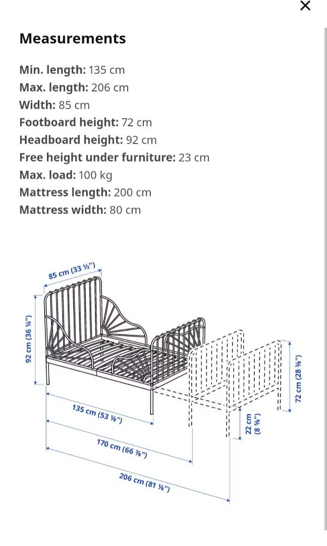 Junior extendable bed frame IKEA, Furniture & Home Living, Furniture ...