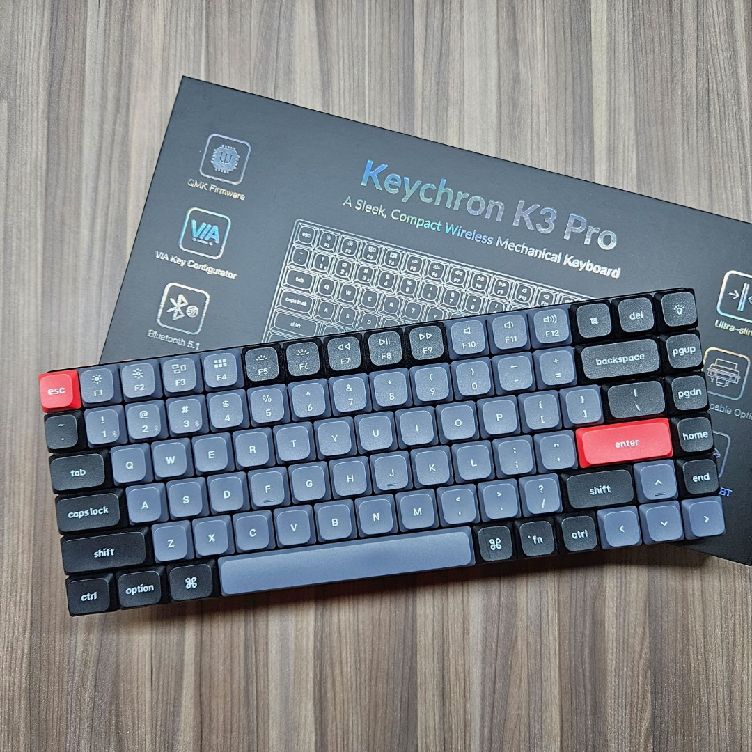 Keychron K3 Pro Wireless Custom Mechanical Keyboard (RGB, Red Switches ...