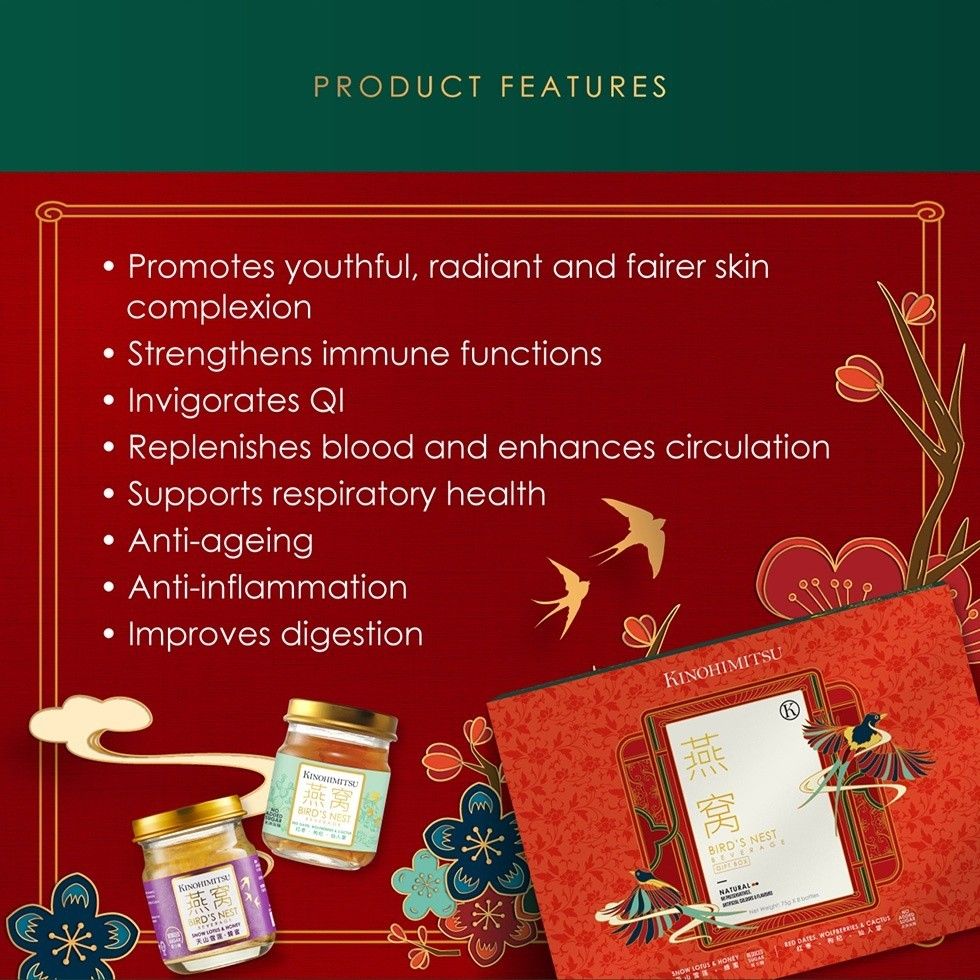 Kinohimitsu Bird Nest Gift set / 8 bottles per box/ expiry 2025, Health ...