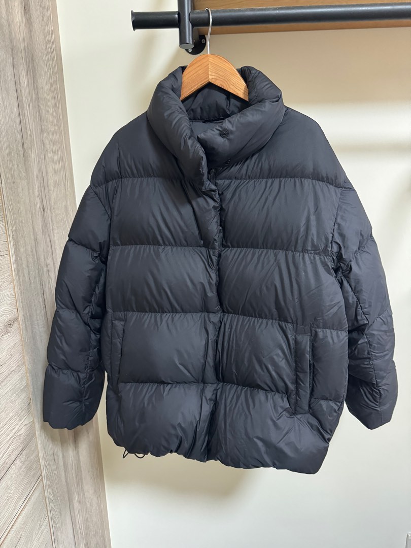 Lativ 國民服飾 羽絨 羽絨外套 保暖 輕量 防潑水 立領 騎士外套 機車族 極輕 黑色 L 韓系 日系, 她的時尚, 外套、夾克、大衣在旋轉拍賣