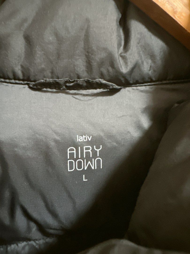 Lativ 國民服飾 羽絨 羽絨外套 保暖 輕量 防潑水 立領 騎士外套 機車族 極輕 黑色 L 韓系 日系, 她的時尚, 外套、夾克、大衣在旋轉拍賣