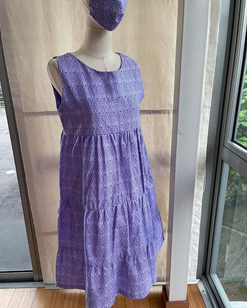 Lavender Batik Dress, Women's Fashion, Dresses & Sets, Dresses on Carousell