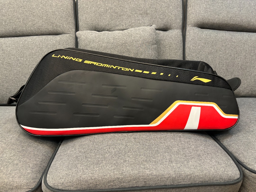 LINING RACQUET BAG BLACK RED 6-IN-1 ABDR659-1, Sports Equipment, Sports ...