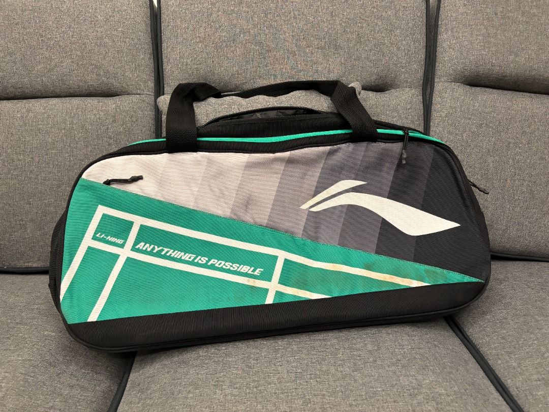 LINING Racquet Bag Green Court, Sports Equipment, Sports & Games ...