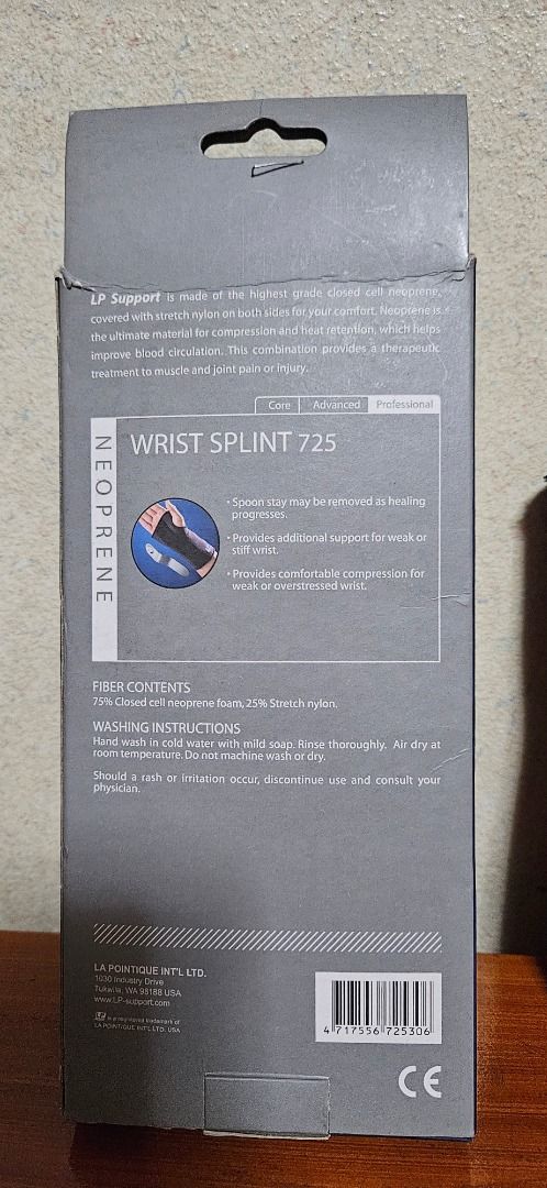 LP Wrist Splint 725 with Spoon (Professional) Made of Neoprene - Large ...