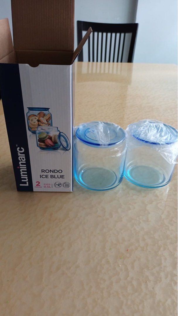 Luminarc rondo glass jar, Furniture & Home Living, Kitchenware ...
