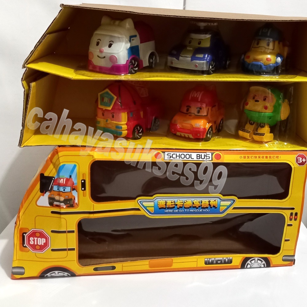 Mainan Robot Mobil Anak Anak School Bus isi 6pcs anak usia 3 tahun ...