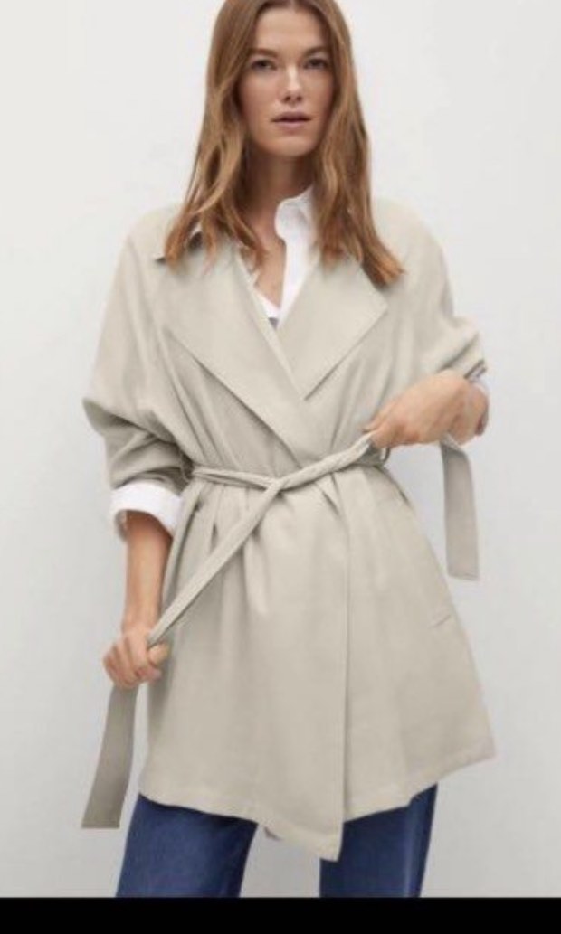 Mango Beige Linen Coat, Women's Fashion, Coats, Jackets and Outerwear ...