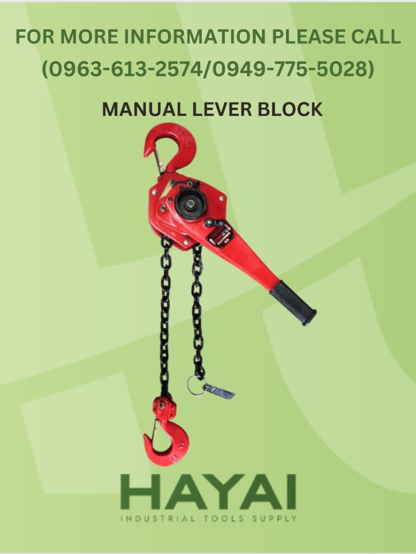 MANUAL LEVER BLOCK, Commercial & Industrial, Construction Tools ...