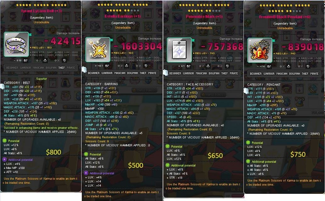 Maplesea aquila items, Video Gaming, Video Games, Others on Carousell