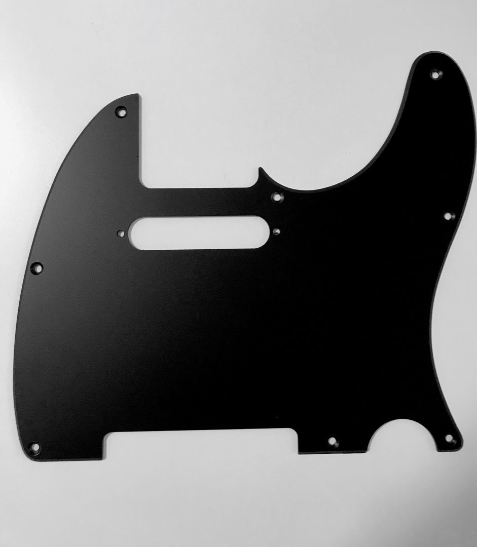 MATT BLACK 1PLY TELECASTER PICKGUARD FOR 8 HOLES FENDER SINGLE COIL ...
