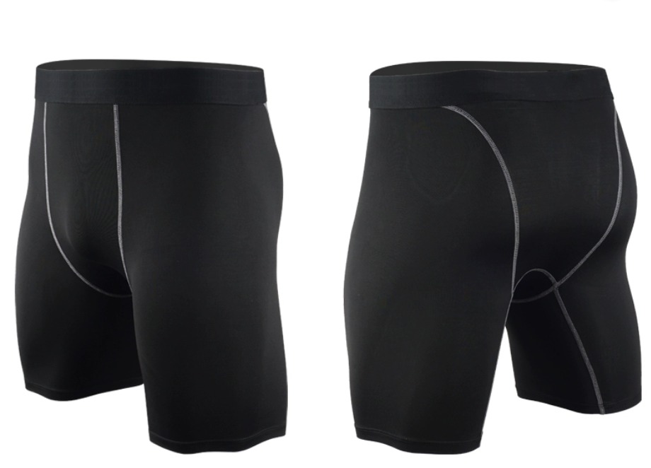 Men's black tights compression tights fitness shorts basketball safety ...