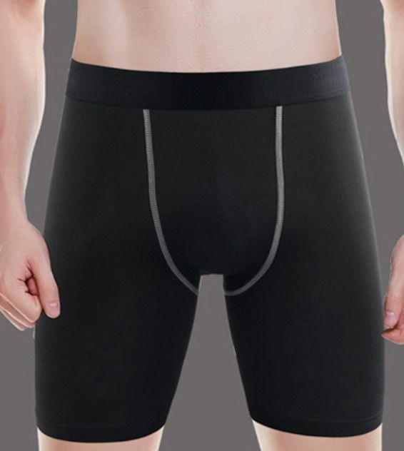 Men's black tights compression tights fitness shorts basketball safety ...