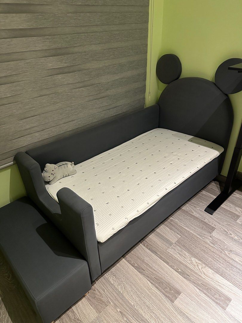 Mickey Mouse Single Bed with mattress, Babies & Kids, Baby Nursery ...