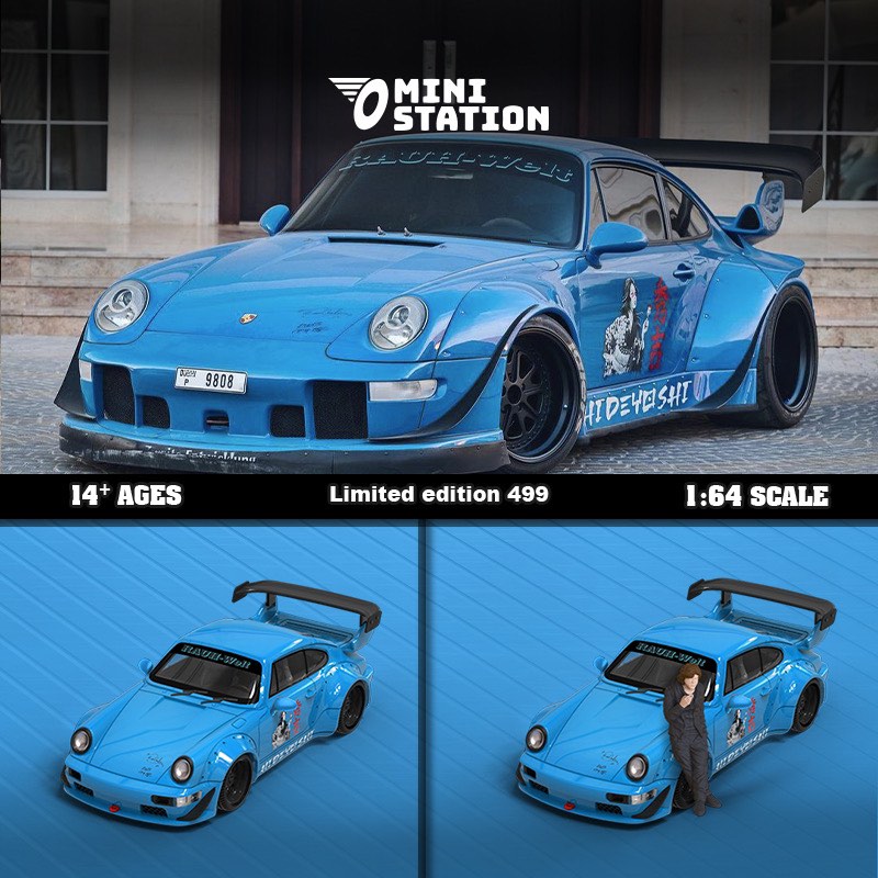 Mini Station 1/64 RWB 964 Hideyoshi Blue, Hobbies & Toys, Toys & Games ...