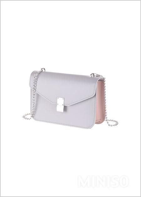 Miniso Crossbody Bag - Grey/Gray with Silver Chain, Women's Fashion ...