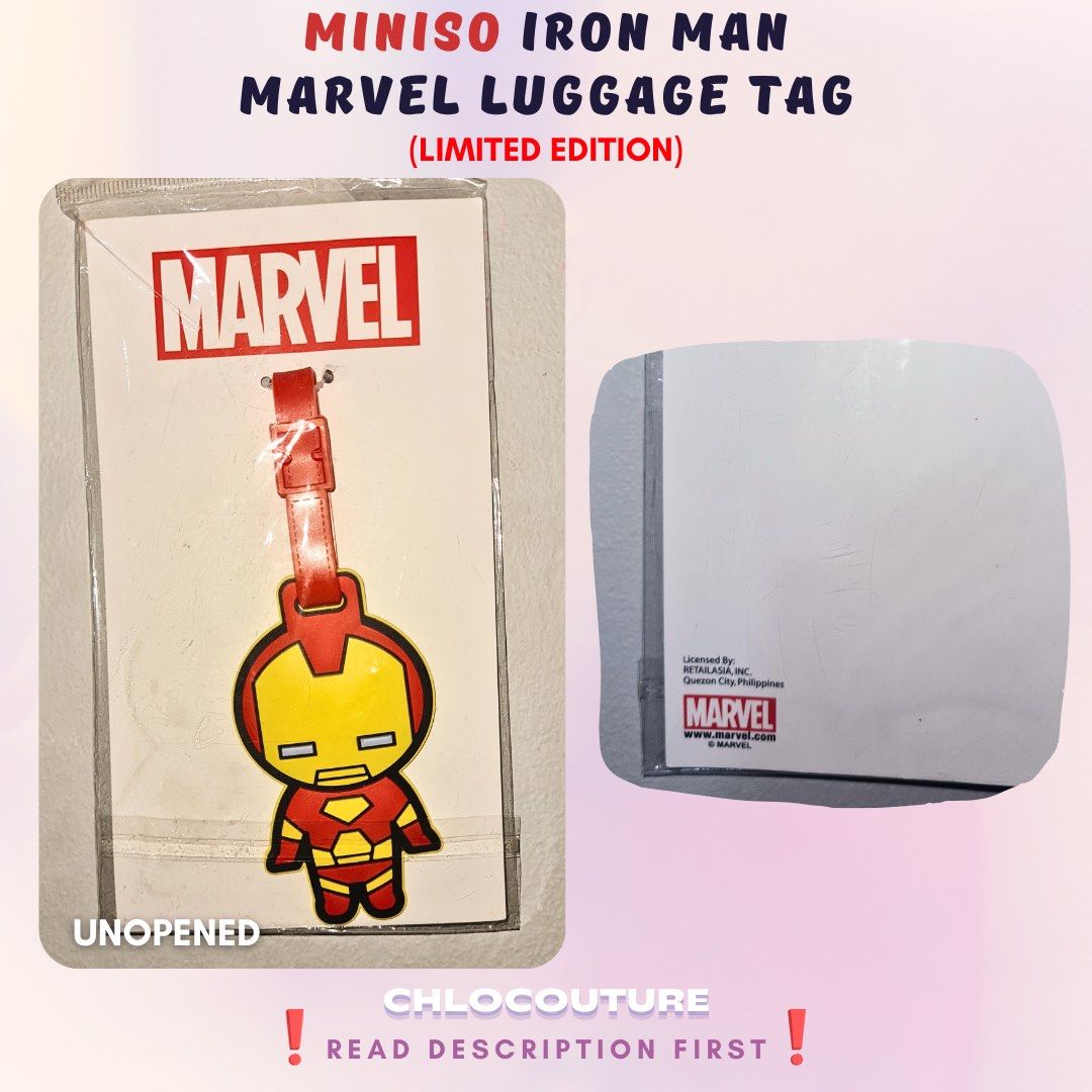 MINISO IRON MAN LUGGAGE TAG LIMITED EDITION, Hobbies & Toys, Travel ...