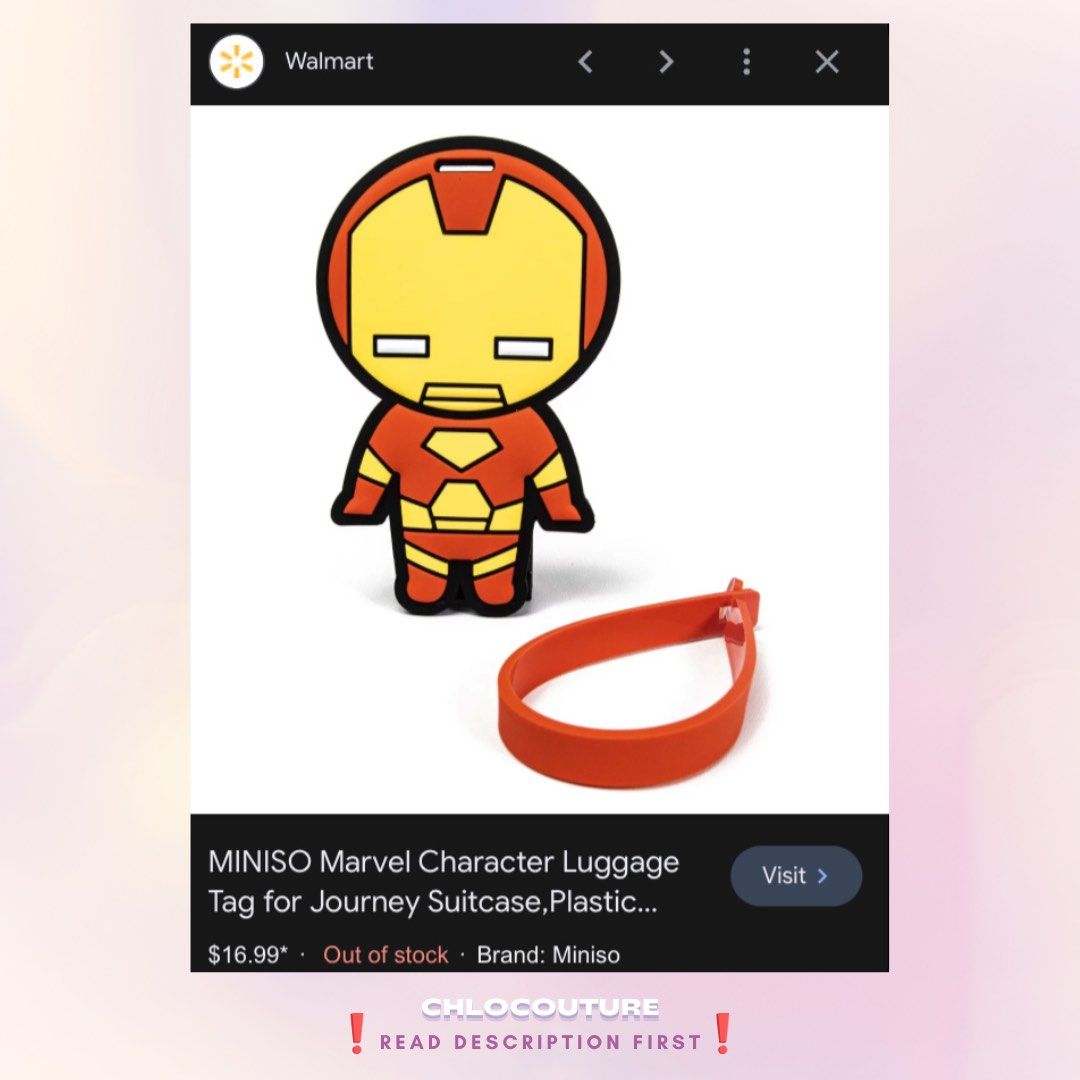 MINISO IRON MAN LUGGAGE TAG LIMITED EDITION, Hobbies & Toys, Travel ...