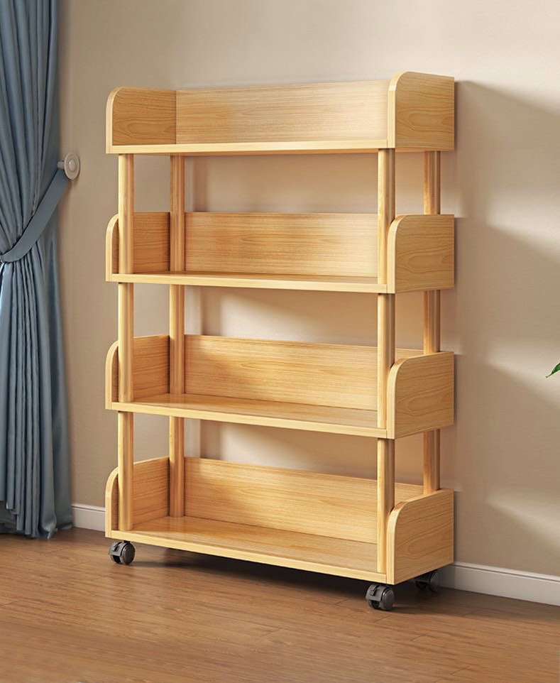 Movable Multipurpose wood shelving book shelf, Furniture & Home Living ...