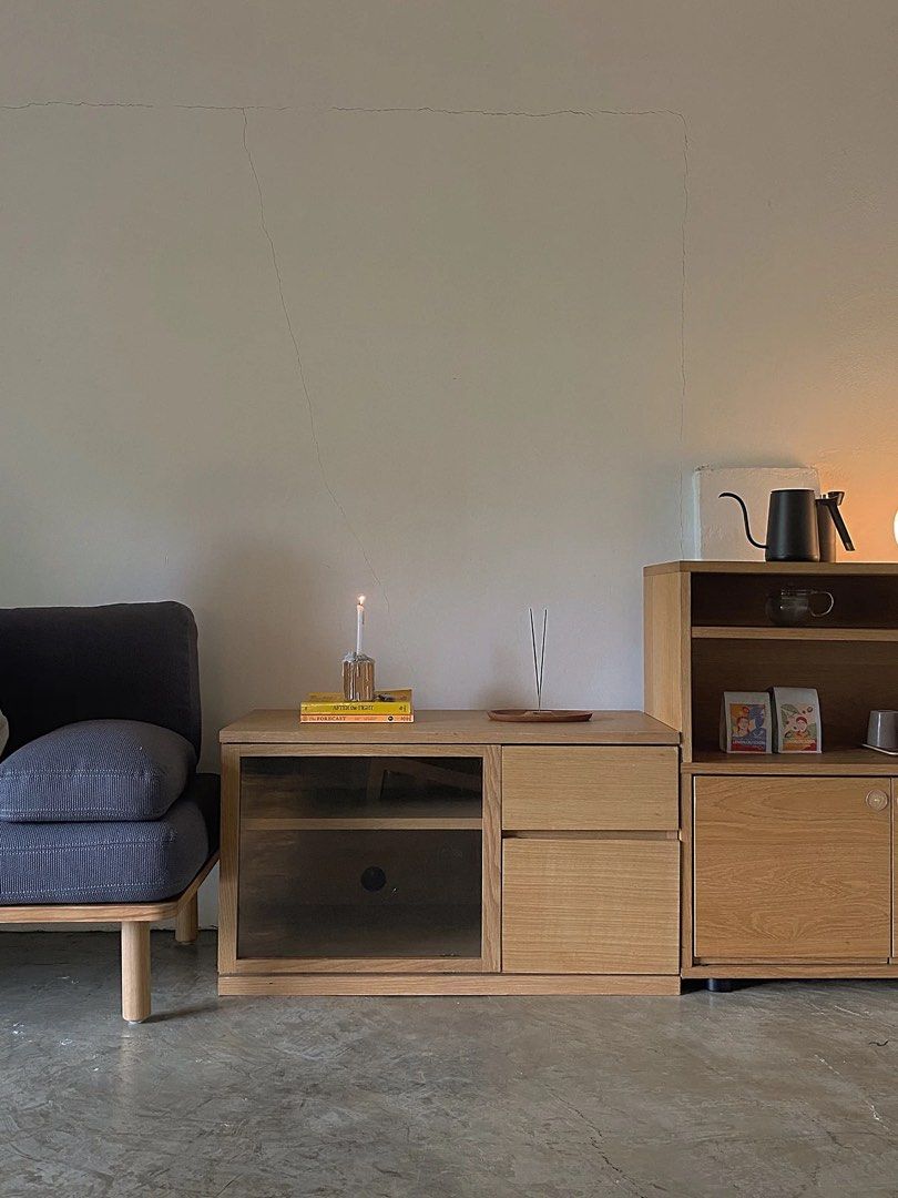 Muji Oak Av Rack, Furniture & Home Living, Furniture, TV Consoles on ...