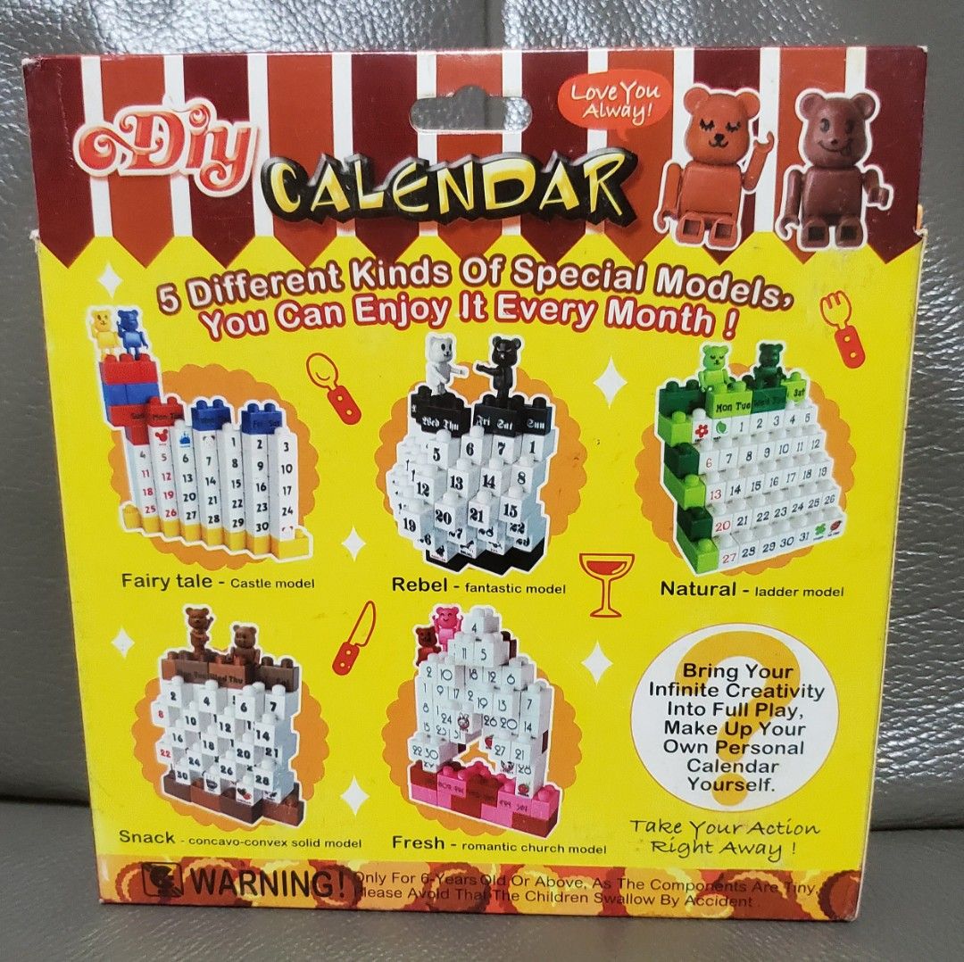 Multipurpose Calendar Snack Style 塑膠積木款 萬年曆 月曆 $15 (全新, 但盒舊, 闊15cm), 其他 ...