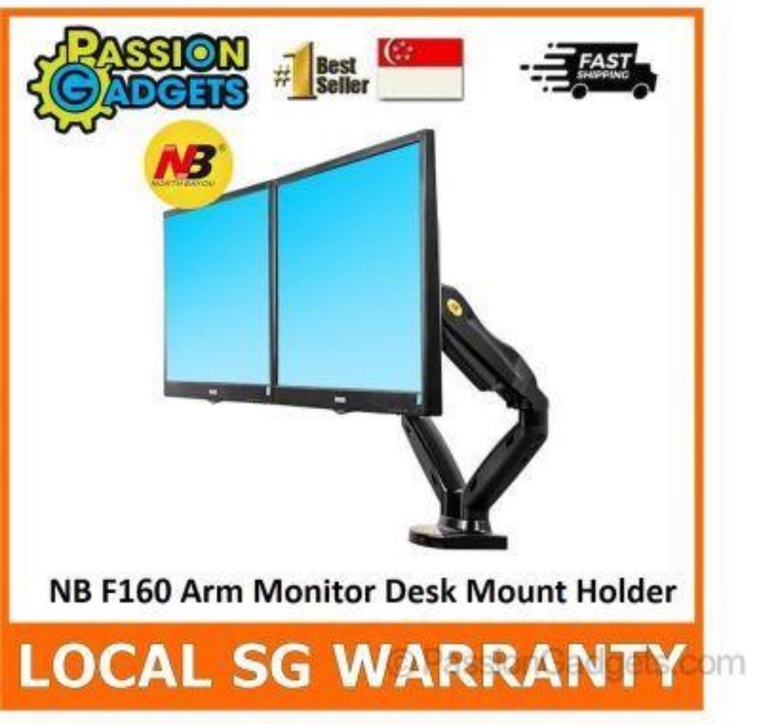 NB F160 Dual Monitor VESA Desk Mount Arm Stand, Computers & Tech, Parts ...