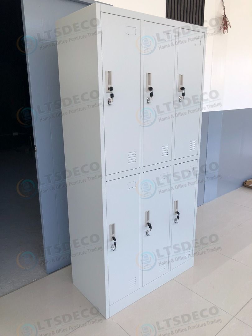 NEW STEEL LOCKER 6DOORS OFFICE PARTITION FURNITURES, Furniture & Home ...