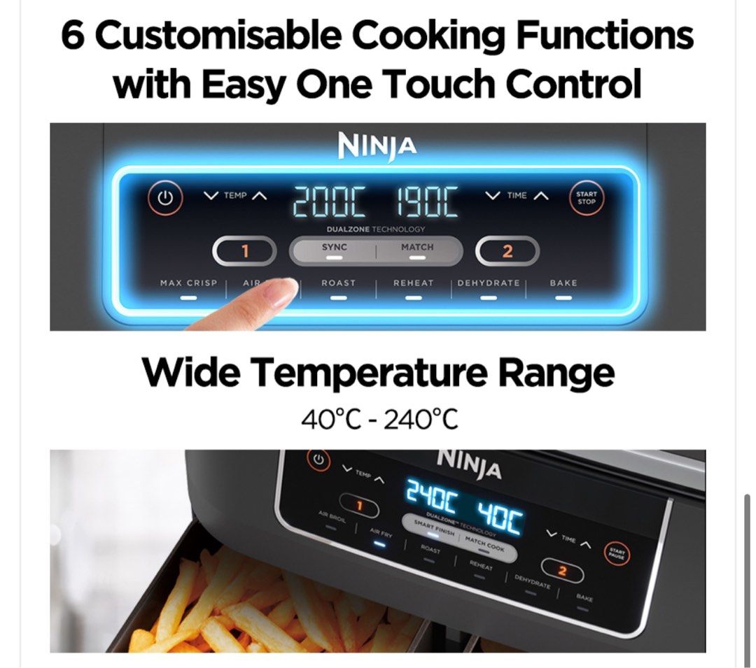 Ninja Foodi Dual Zone Air Fryer (AF300), TV & Home Appliances, Kitchen ...