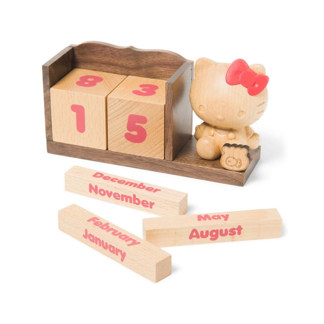 Original Sanrio Hello Kitty Wooden Perpetual Calendar, Hobbies & Toys ...